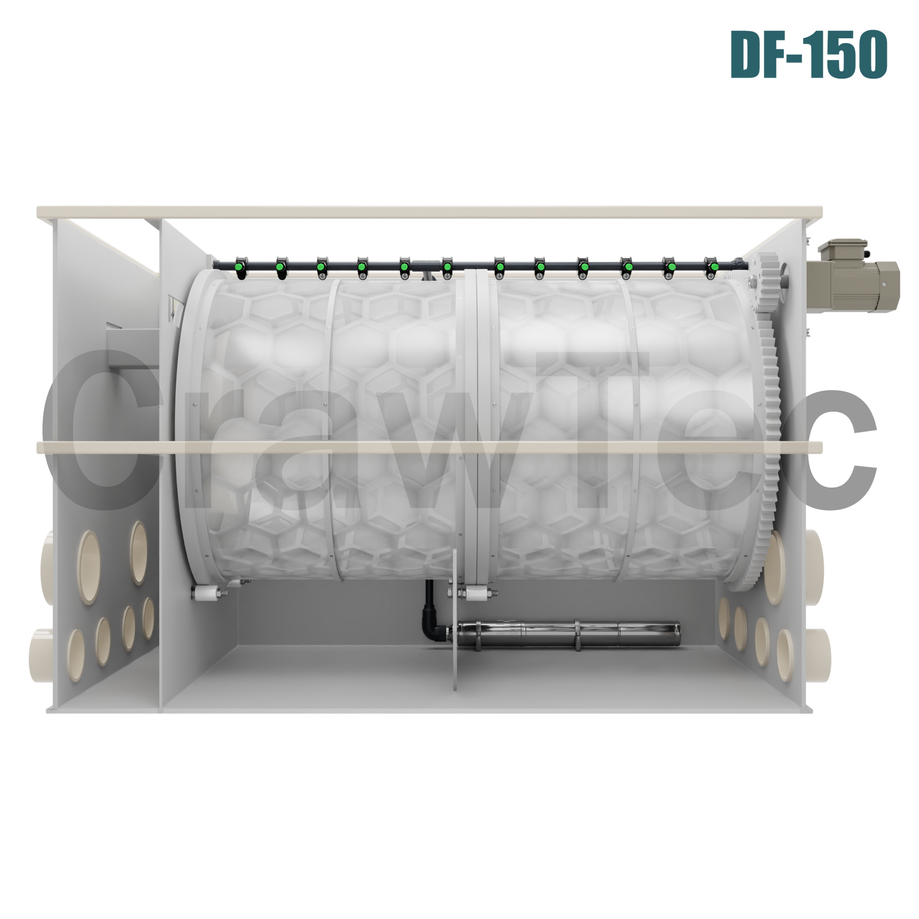 150 m³ drum filter for RASs and ponds | Water purification up to 63 µm